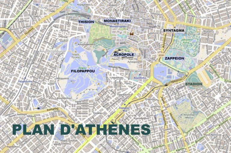 Athènes, Carte e plan du centre d'Athenes Athènes, Carte e plan du centre d'Athenes